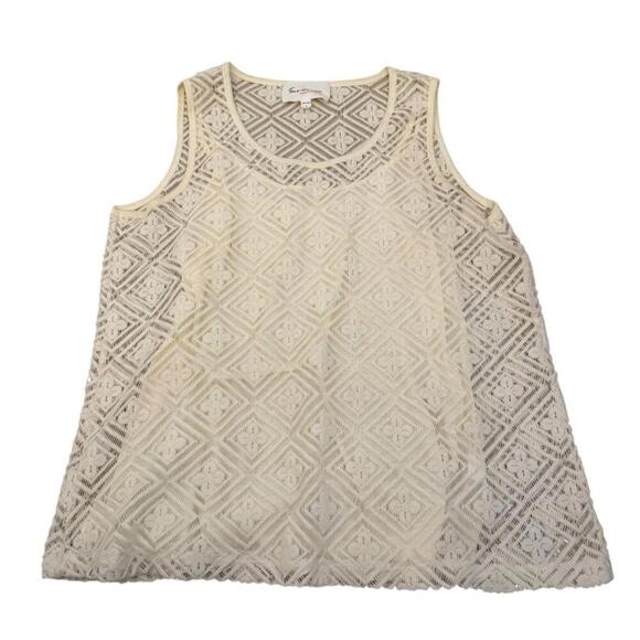 Vince Camuto | Tops | Vince Camuto Cream Color Vest Top Lace Crochet ...